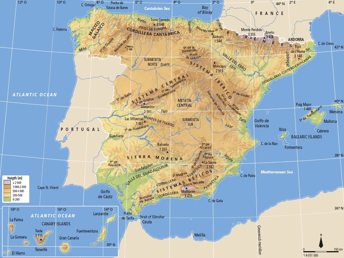 Cordilleras Map Spain Spain Maps: Transports, Geography And Tourist